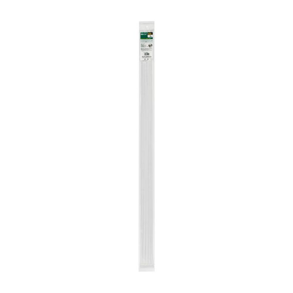 ■全長：1220mm■幅：9mm■最大結束内径：365mm■引張強度：79.4kg■使用温度範囲：-40℃〜+85℃■材質：66ナイロン■5本入■カラー：ホワイト●使い方いろいろ、簡単結束に便利