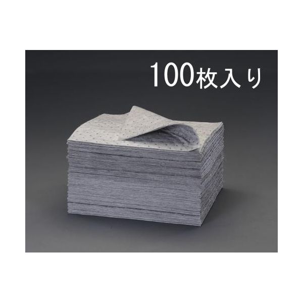 エスコメーカーお問い合わせ：06-6532-6226●油・液体専用●サイズ…380×480×2mm●材質…ポリプロピレン●吸収能力…83L/100枚●ミシン目により手でカットできます。●入数…100枚●梱包重量…4.78kg●梱包サイズ（箱...