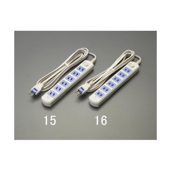 エスコメーカーお問い合わせ：06-6532-6226●抜け止め形●コード長…3m●定格…15A・125V (1，500W)●プラグ…2P(スイング式)●マグネット(取外し可能)、パイロットランプ付●コンセント数…6口●サイズ…46×263m...