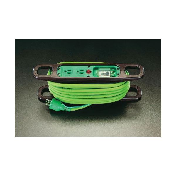 エスコメーカーお問い合わせ：06-6532-6226●電線仕様…SVCT2mm2×3心●許容電流…22A（※ケーブルの能力値）●コンセント定格…接地2P・15A/125V●コンセント数…2個●コード長…10m●全長…350mm●重量…2.3...