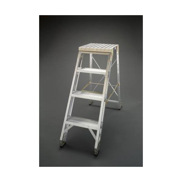 エスコメーカーお問い合わせ：06-6532-6226●最大使用荷重…150kg●天板サイズ…500×500mm●天板高さ…1.8m●段数…6●重量…20.9kg●後脚部には車輪がついています。●候脚部には車輪（φ100mm）がついているので...