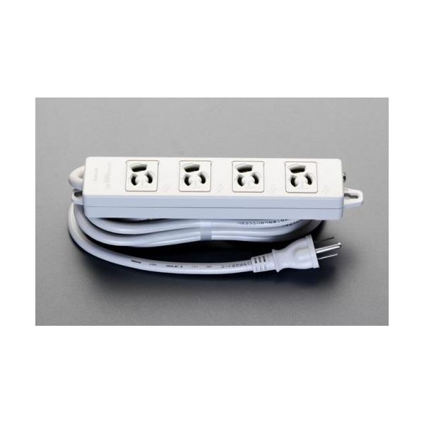 エスコメーカーお問い合わせ：06-6532-6226●型式…WCH2434HP●定格…15A・125V(1500W)●コード長…3m●コンセント…2P×4口(接地型)●マグネット付(取り外し可能)●取付穴を使用して壁面への仮固定が可能●サイ...