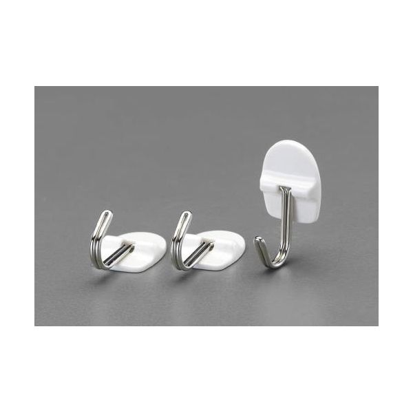 エスコメーカーお問い合わせ：06-6532-6226●サイズ…22×43×21mm●重量(パッケージ含む)…22g●耐荷重…500g●振り幅があるブランコタイプフックで、天井に取り付けての使用もできます。●フック部は錆に強いステンレス素材で...