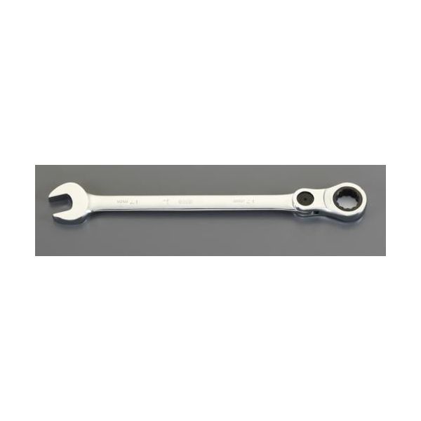 エスコメーカーお問い合わせ：06-6532-6226●12ポイント●サイズ…16mm●全長…257mm●材質…クロムバナジウム鋼●ラチェット部、首が180°回転します。●手元のロックボタンによって13箇所での角度調整、固定が可能●狭い奥まっ...
