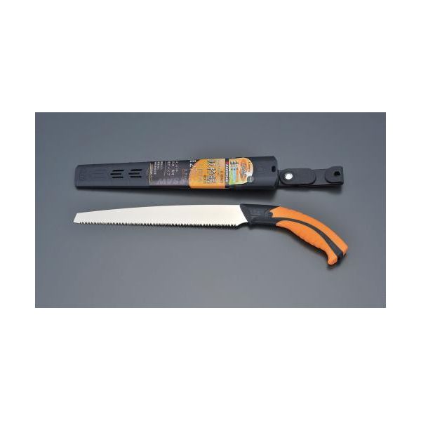 エスコメーカーお問い合わせ：06-6532-6226●刃材質…炭素工具鋼●全長…465mm●刃長…300mm●刃厚…0.8mm●ピッチ…2.5mm●重量…156g●適用材…仮枠（コンパネ）●サヤ　ベルトフック付●落下防止ストラップ穴付き●タ...