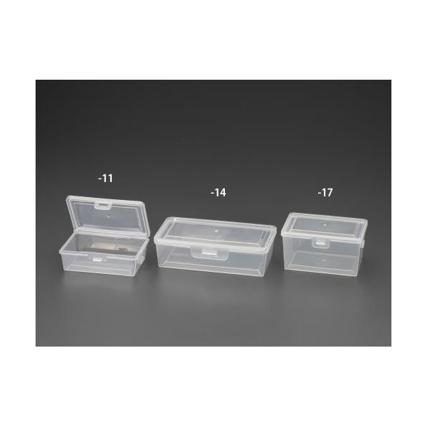 エスコメーカーお問い合わせ：06-6532-6226●サイズ…外寸：200×108×55(H)mm内寸：195×105×45(H)mm●材質…ポリプロピレン●重量…100g●入数…1個●スタッキングしやすい形状になっています。