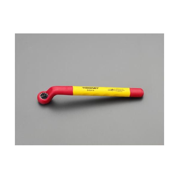 エスコメーカーお問い合わせ：06-6532-6226●1000V絶縁●サイズ…14mm●全長…210mm●ヘッド厚さ…12mm●ヘッド幅…28mm●オフセット量…23mm●材質…金属部:クロムバナジウム鋼●12ポイント