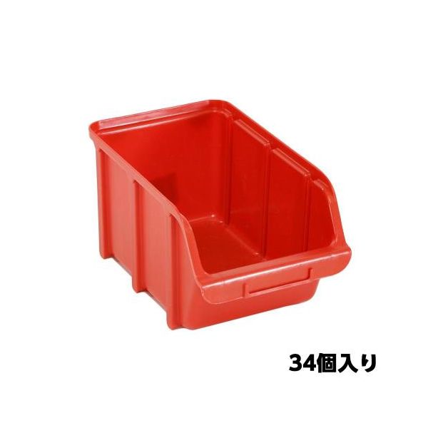 エスコメーカーお問い合わせ：06-6532-6226●材質…高衝撃性プラスチック●耐薬品性●積み重ね可能●ネームカード差し付(差し込み用のカードはご自身でご用意下さい)●外寸(mm)W×D×H…145×240×127●入数…34個●カラー…赤