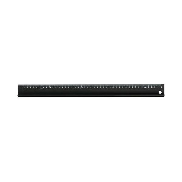 ●材質…アルミ●サイズ…40(W)×18.5(D)●全長…450mm●真直度…0.45mm以下●重量…150g●特長…　・カッターから手を守る、高さ18.5ミリのガード付定規。　・強度に優れた中空リブ構造を採用。　・底面にすべり止めゴムを埋...