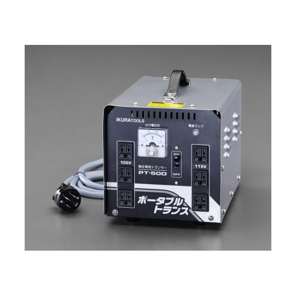 エスコメーカーお問い合わせ：06-6532-6226●容量…5kVA●入力電圧…AC200V●出力電圧…AC100V、AC115V●出力コンセント数…100V・115V×各3個●使用場所…屋内用●入力ケーブル…3心(3.5mm2)×2m●本...