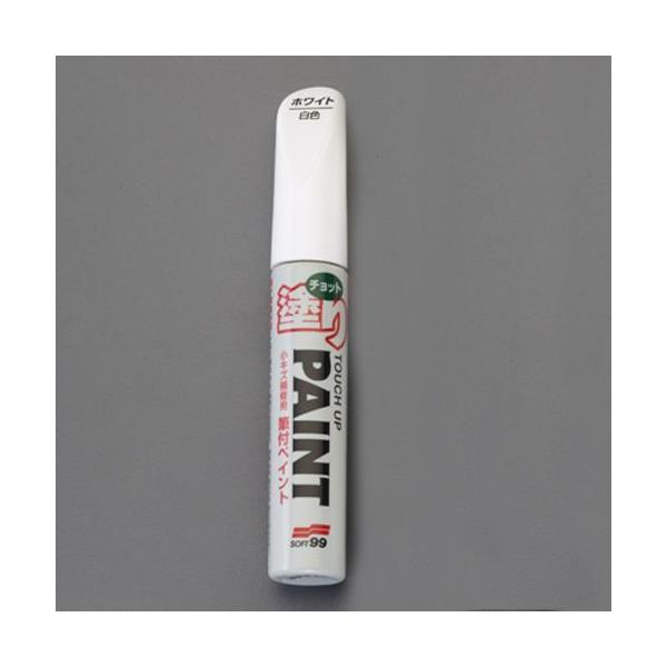 エスコメーカーお問い合わせ：06-6532-6226●カラー…ホワイト●内容量…12ml●総重量…85g●金属、木材製のドアや屋外門扉、家電等のちょっとしたキズ隠し、マーキング、文字書きに。●キャップ部分が筆になっています。●油性タイプ