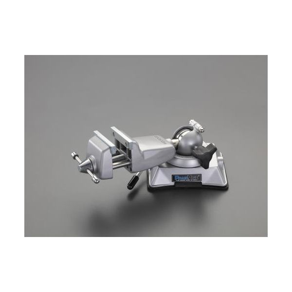 エスコメーカーお問い合わせ：06-6532-6226●サイズ…口幅：64mm、最大開口：57mm●口の深さ…35mm●ベース角度調整…傾斜：90°、回転：360°●重量…1.38kg●材質…口部：スチール、本体：アルミ合金製