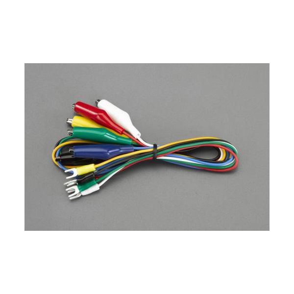 エスコメーカーお問い合わせ：06-6532-6226●絶縁耐圧…AC2000V1分以上●リード線…0.3mm2●全長…500mm●Y字端子⇔シールドクリップM●赤、黒、緑、黄、白、青、各色1本・計6本入●開口寸法…最大約6mm