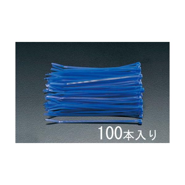●色…青●全長…200mm●幅…4.6mm●最大径…55mm●ループ引張強度…22kgf●使用温度範囲…-40〜85℃●材質…ナイロン66●厚み…1.6mm●入数は100本入りです。　