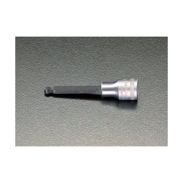 エスコメーカーお問い合わせ：06-6532-6226●差込角…1/2”●ボールポイント付●対辺…8mm●全長(L1；mm)…100●軸長(L2；mm)…62●重量…95g●ソケット部外径(d；mm)…22.7●頑丈な圧入式の1/2”DRボー...