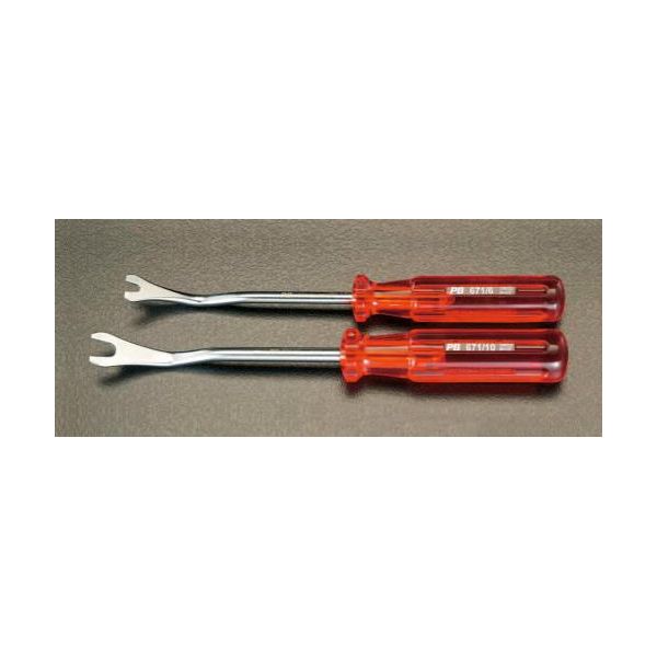 ●＜セット内容＞…2本組●EA604CE-1…全長：215mm、口幅：6mm●EA604CE-2…全長：230mm、口幅：9mm●車の内装の内張り外しに最適なクランプツールセット●内装とクリップ自体にダメージを与えず作業できます。　