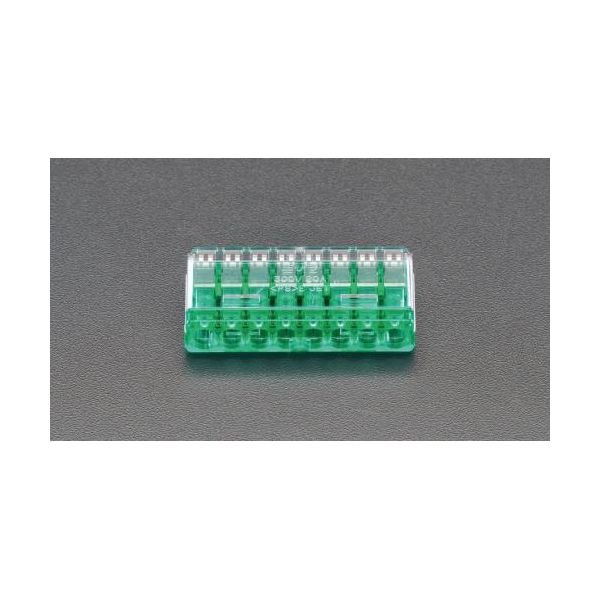 ●差込線数…8●カラー…グリーン●定格…20A 300V●適用電線規格…銅単線φ1.6mm・φ2.0mm●サイズ…20.5×39.2×9.1(H)mm●電気用品安全法…＜PS＞E　JET（特定電気用品）●材質…スプリング：ステンレス鋼導電板...