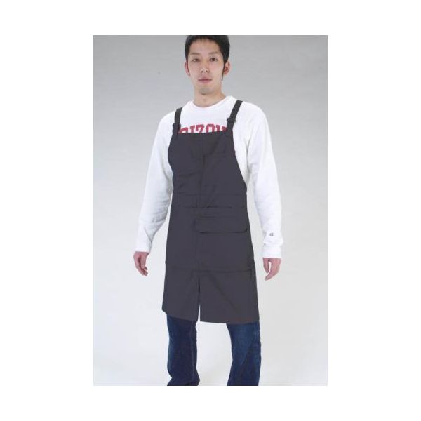 エスコメーカーお問い合わせ：06-6532-6226●サイズ…83×76cm●腰紐…25×1040mm●材質…エプロン：ポリエステル65％、綿35％肩紐：ポリエステル65%、綿35%腰紐：ポリエステル65%、綿35%●カラー…ブラック●フリ...