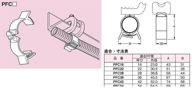 【商品説明】パイラックと併用して各種鋼材へPF管を支持するクリップです。■材質：硬質塩化ビニル(PVC)■色：アイボリー■許容静荷重：29N[3kgf]、58N[6kgf](取付方法によって、変わります)※1セットで20個入りです。※適合場...