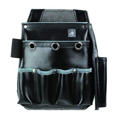 【商品説明】伝説 -LEGEND- HYBRID LEATHER SERIES(エバー革＋マイクロレザー)軽量で頑丈!!釘袋に入り切らない道具用サブポケットシリーズ鳶用釘袋!!サイズ/mm: 縦260×横220×マチ85カラー: 黒■サイド...