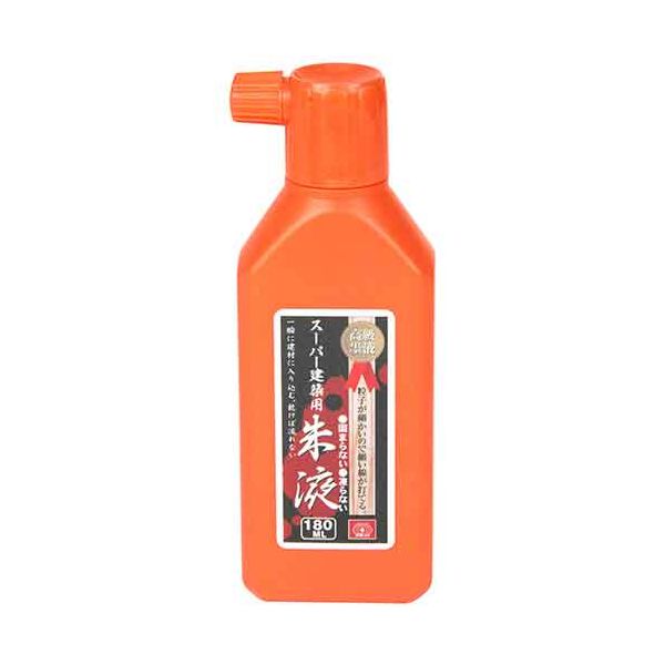 【用途】高級墨液。【機能・特徴】粒子が細かいので、細い線が打てます。一瞬で建材に入り込み、乾けば流れません。綿と糸を取り替えると100パーセントこの商品の特徴を発揮します。【仕様】●内容量：180ml。●色：朱。【注意事項ほか】幼児の手の届...