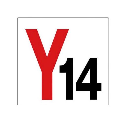 ●建屋などの通り芯上に掲示する表示板です。●内容:Y14●寸法(mm):450×450×1厚●摘要:穴4スミ●エコユニボード　