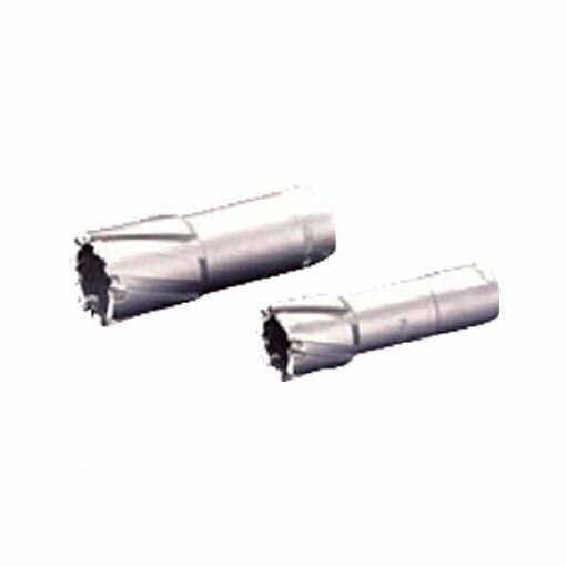 ●50mm厚鋼板も高精度スピード穿孔可能です。●3枚組刃、特殊超硬チップで、軽い切れ味、長寿命を実現しています。●被削材:鋼板、鋳鉄板等。●刃径(mm):45.0●有効長(mm):50●適合機種:日立工機製磁器ボール盤（BM60M、BM60...