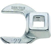 ●差込角3／8SQのクローフットスパナ。●サイズ(mm)：22●差込角(SQ)：3/8●全長(L；mm)：44.5●スパナ部外径(b；mm)：41●スパナ部厚み(a；mm)：6.3●質量(g)：64ハンドツール【スタビレー】 ＞ スパナ　