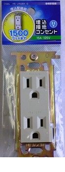 オーム電機0120-963-006■ アース端子付きプラグに対応します。■ 定格：15A−125V■ 適合電線：VVF φ1．6 φ2．0　