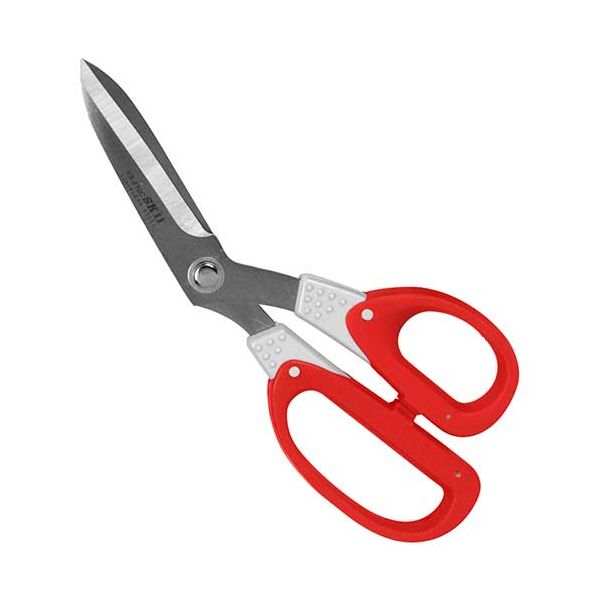 【用途】厚物布・カーペット・厚紙などの切断。【機能・特徴】厚さ3mmの幅広厚刃を採用しています。全長に対しハンドルを大きく設計し、刃の先端まで力が入りやすいです。片側に細かなギザ刃を付け、滑りやすい素材なども逃がしにくくなっています。手に優...