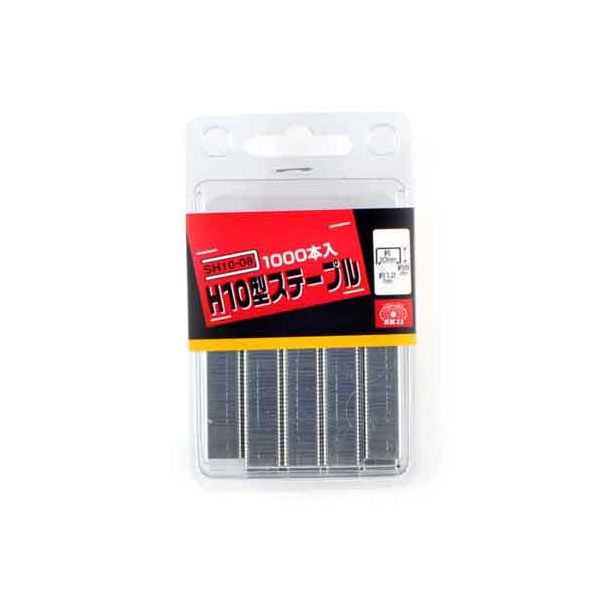 【用途】タッカー用ステープル。【機能・特徴】電動タッカーSET-901、パワフルハンドタッカーPT-1用のステープルです。【仕様】●1000本入。●サイズ：足幅10mm・足長8mm・素材幅1.2mm。●表面処理：亜鉛メッキ。●主な適合機種：...
