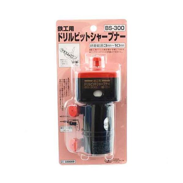 【用途】鉄工用ドリルの再研磨。【機能・特徴】スピンドルカラーの直径43mm、及び43mm未満の電気ドリルに装着が可能です。【仕様】●研磨範囲：3〜10mm。●取付首径：43mm。●適合交換砥石：ビットシャープナー替砥石BS-300用。【注意...