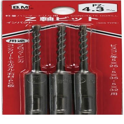 &nbsp; ハウスビーエム &nbsp; 06-6744-9517 仕様●刃先径:3.5mm●全長:110mm●有効長:50mm●適合機種メーカー:各種SDS小型軽量ハンマードリル 質量100 g 特徴●SDS小型ハンマードリルに装着可能...