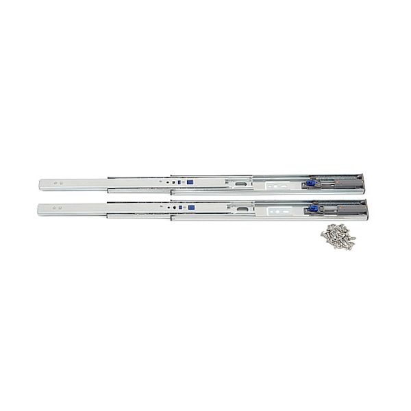 【商品説明】【特長】●3段引のスライドレールです。●レール長さ300mm以上はインナーメンバーを完全に引き出せます。●セルフ＆ソフトクロージング機構が作動する位置は、レール長さ350mmまでは引き出しが完全に閉じる20mm手前で、レール長さ...
