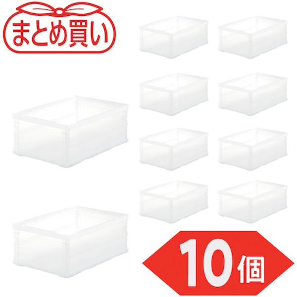 【商品説明】【特長】●人気の折りたたみコンテナをまとめてお安くいたしました。【用途】●商品や部品・備品の配送および保管・管理。【仕様】●容量(L)：43.9●色：透明●外形寸法(mm)間口：530●外形寸法(mm)奥行：366●外形寸法(m...