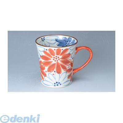 【商品説明】●鮮やかな色絵の赤、端正な染付の青、線のみで表現された白で表現された花模様が器いっぱいに描かれた華やかなマグカップ。軽くて使いやすく、日々の暮らしに彩りを添えてくれます。●材質：磁器（京焼・清水焼）、日本製●寸法（約）：口径Φ7...