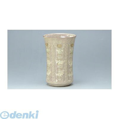 【商品説明】●繊細な印華紋様を施し、端正な縦縞の意匠に仕上げたカップです。紫がかった素地に淡い緑と茶色を差し、三彩風の上品な器になっています。●材質：陶器（京焼・清水焼）、日本製●寸法（約）：Φ75×H115mm●容量（約）：280ml●重...