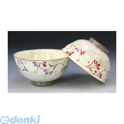 【商品説明】●赤と紫で軽やかに描かれた唐草紋様の目をひく色彩と、三島や櫛目を施した繊細な職人技との対比が新鮮な感覚の御飯茶碗です。●材質：陶器（京焼・清水焼）、日本製●寸法（約）：大Φ120×H60、小Φ115×H55mm●重量（約）：大1...
