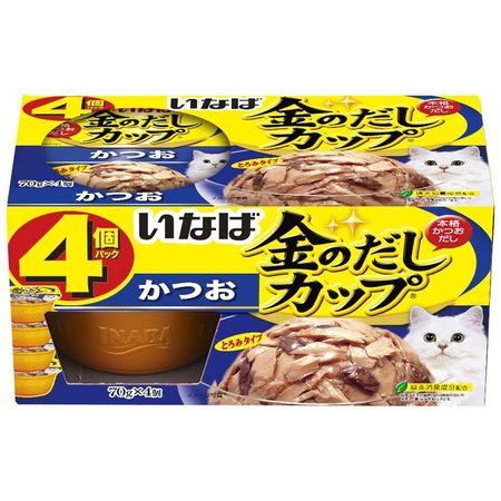 【商品説明】猫 フード ウェット カップ レトルト 金のだし 一般食 とろみ■おいしいだしは美しい「金色」の輝き。大容量タイプ。■開けやすく、軽いプラスチックカップのウエットフード。■まぐろとかつおを丸ごとフレークし、焼津産かつおの本格だし...