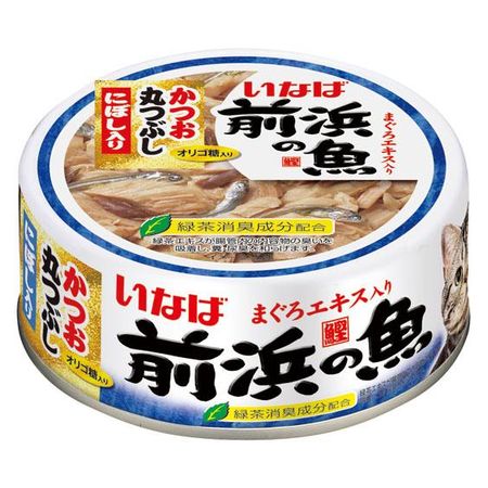 【商品説明】猫 フード 缶 ウェット 猫缶　缶詰 前浜 一般食 ゼリー■かつおの身を丸ごとフレークに。オリゴ糖を配合し猫ちゃんのおなかに配慮しました。■かつお丸つぶしに、にぼしを加えました。おいしさひきたつまぐろエキス入り。■原材料：かつお...