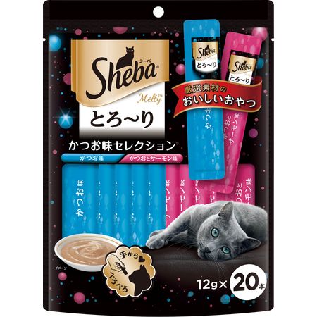 【商品説明】猫 おやつ 間食 レトルト パウチ シーバ しーば トッピング■猫ちゃんが手からでも舐めやすい、贅沢なおいしさの“とろ〜り”おやつ。■人気のかつお味セレクションの大容量タイプ。■原材料：鶏肉、魚類(かつお、サーモン等)、増粘安定...