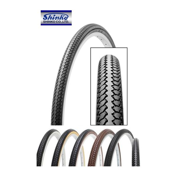 【商品説明】自転車 タイヤ(24−28インチ)●デミングL／Lブランド名：Shinkoサイズ：27x1−3／8カラー：白／黒特徴：1本巻