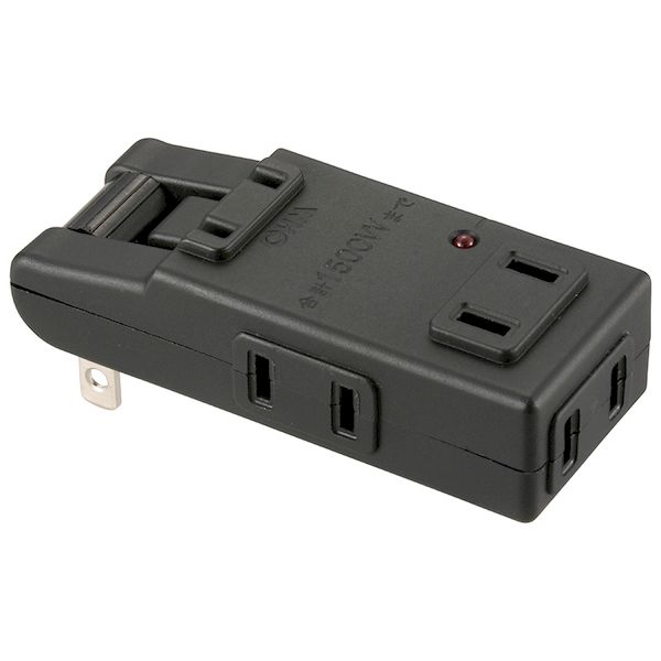 オーム電機0120-963-006【商品説明】特　徴●雷に強いマイクロタップ●安心の雷ガード●熱に強いPBT樹脂使用で耐熱性アップ●収納式プラグで持ち運びに便利●雷サージ軽減素子内蔵●トラッキング火災防止対策●カラーは黒仕　様■コンセント：...