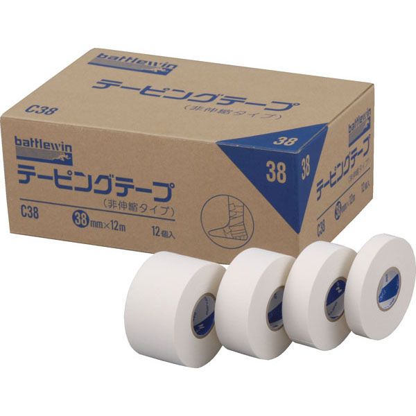 【商品説明】1ケースは、6ボックスです。 その他テーピング用品 ●素材 ●サイズ12mm×12m ●カラー ●仕様1ボックス36ロール●スポーツ傷害の予防、再発防止の固定用テープ。 ●生産国