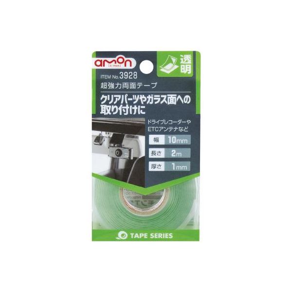 【商品説明】●すぐ付く●ドライブレコーダー付属テープとしての採用実績 【仕様】・サイズ:幅10mm×長さ2m　厚さ1.0mm・使用温度範囲:-20〜200℃・カラー:透明・材質:基材/アクリルフォーム　粘着剤/アクリル系【効果的に接着できる...