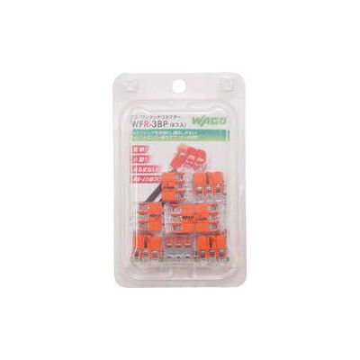 【商品説明】【特長】単線もより線もレバー操作でワンタッチ接続できます。工具不要で非常に便利です。ハウジングが透明で電線挿入が目視確認できます。【仕様】色：オレンジ差込線数(本)：3適合電線(より線)(m［［M2］］)：0.14〜3.5適合電...
