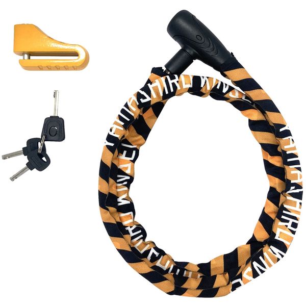 【商品説明】耐切断性の高いΦ20mmスチールリンクとディスクロックのセット。2つのロックを1本の鍵で開錠・施錠が可能です。駐車場ではスチールリンクロックとディスクロックを併用することで防犯効果を高めます。持ち運びしやすいディスクロックはツー...