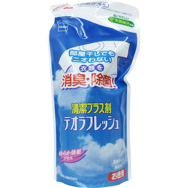 洗剤と一緒に入れるだけ！洗剤だけでは落ちにくい肌着・タオル・部屋干しなど洗濯物のニオイ対策に！やわらか効果プラス！●ニオイの原因となる雑菌をしっかり除菌！●肌にやさしい天然成分配合！　消臭成分・・・緑茶抽出物　除菌成分・・・竹エキス●計量ス...