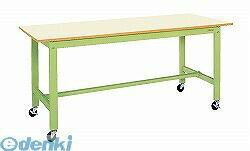 サカエメーカーお問い合わせ：072-895-0200●外寸：W1800×D900×H810mm●均等耐荷重：200kg●質量：38kg●本体色：グリーン●天板：軽量ポリエステル天板（アイボリー）21t●キャスター：75φゴム車●セット内容・...