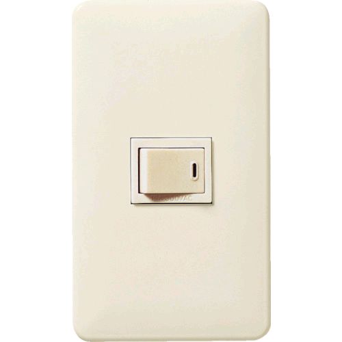 【特長】●片切タイプの埋込スイッチBです。【仕様】●スイッチ数：1●定格：15A 300V●幅(mm)：70●長さ(mm)：120●厚さ(mm)：32.5●色：ミルキーホワイト【仕様2】●モダンプレート付【原産国】日本　